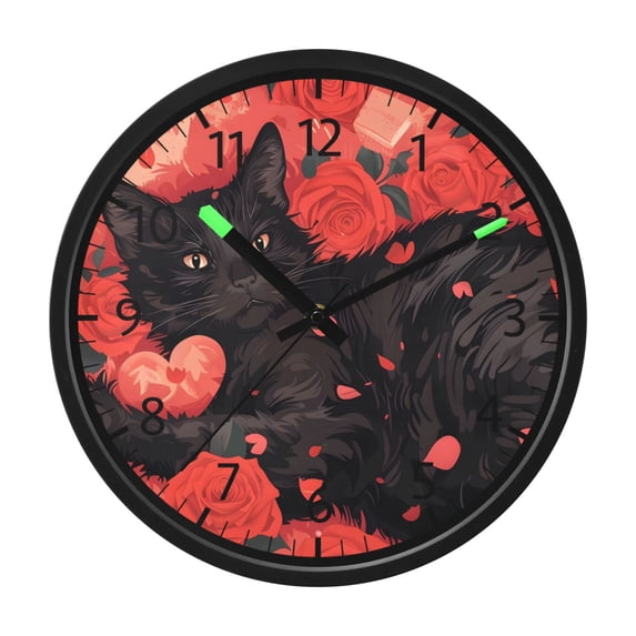 BZSMCE Silent Voice Activated LED Night Light Wall Clock 12 Inch With ...