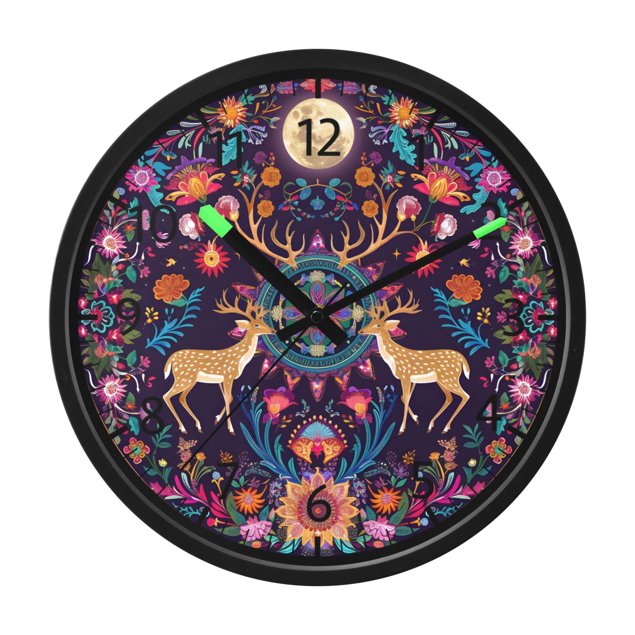 BZSMCE Silent Voice Activated LED Night Light Wall Clock 12 Inch With ...