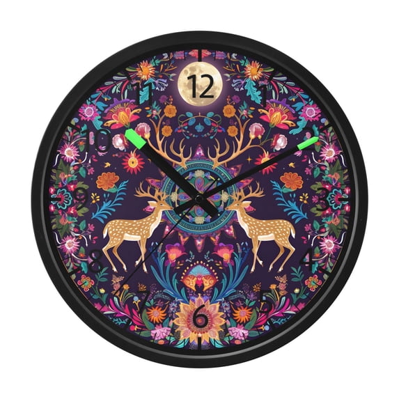 BZSMCE Silent Voice Activated LED Night Light Wall Clock 12 Inch With ...