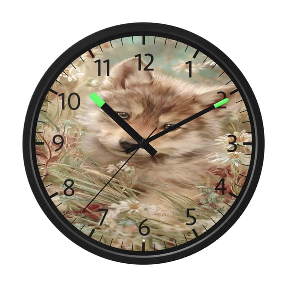 BZSMCE Silent Voice Activated LED Night Light Wall Clock 12 Inch With ...
