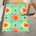 BZSMCE Simple Heart Flower Pattern 2-Piece Non-Slip Absorbent Bathroom ...