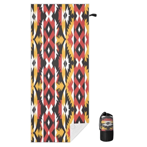 BZSMCE Soft Aztec Geometric Abstract Pattern For Beach Towel with Wind ...