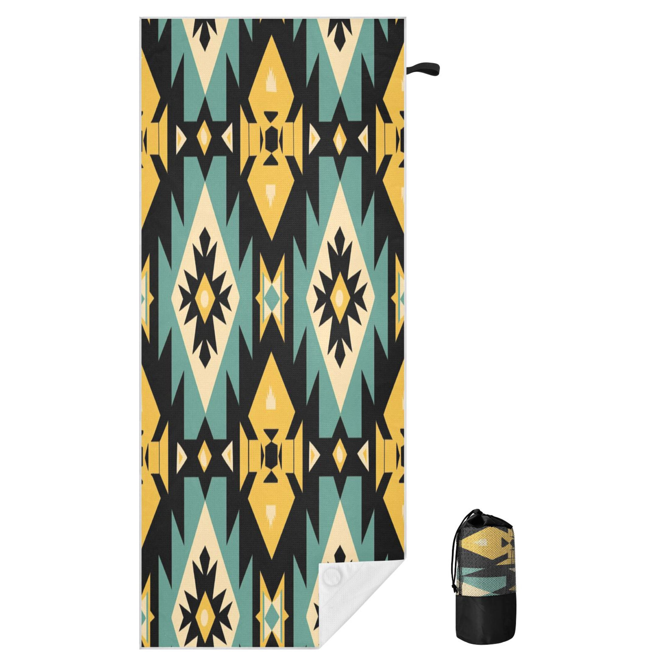 BZSMCE Soft Aztec Geometric Abstract Pattern For Beach Towel with Wind ...