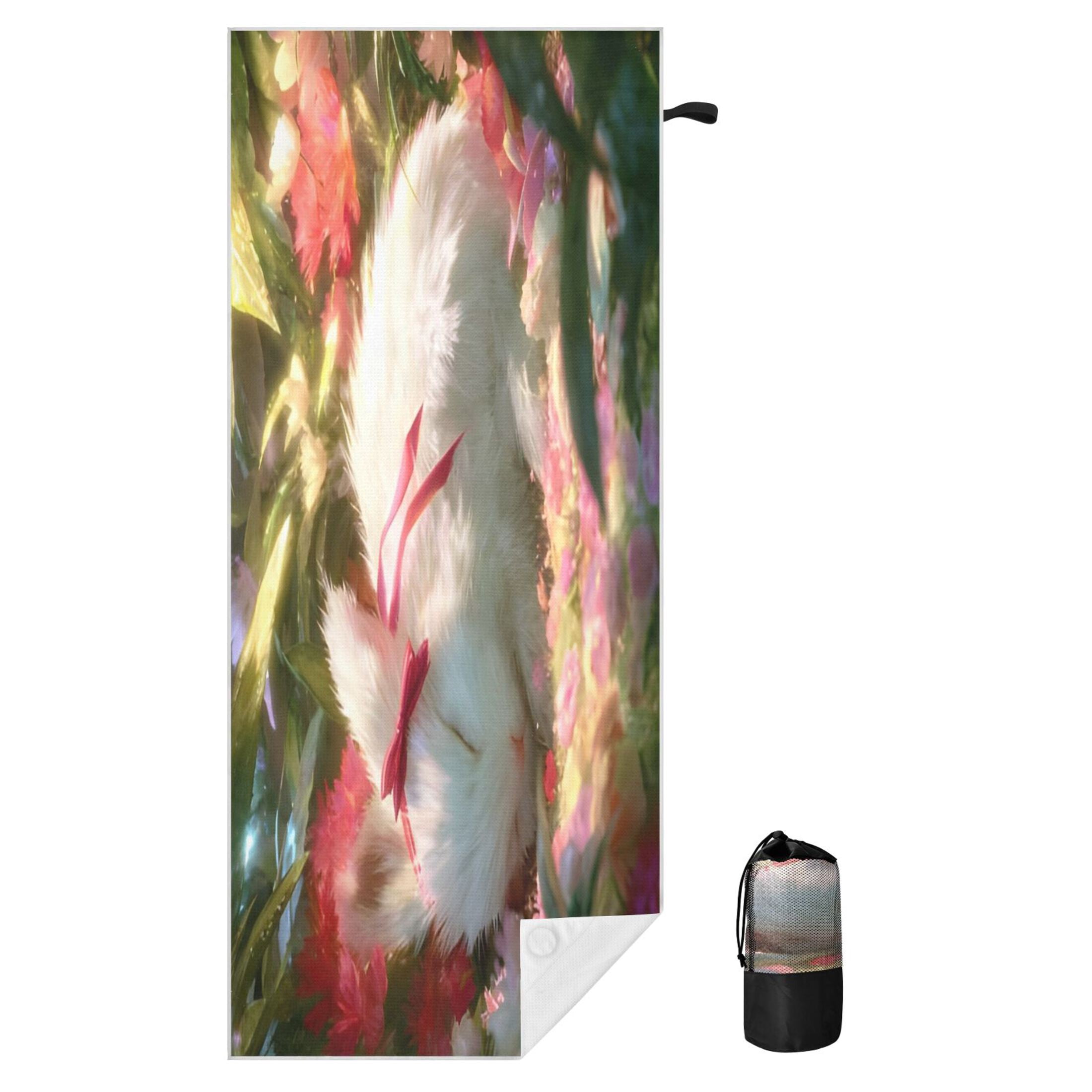 BZSMCE Soft Blooming Ribbon Bunny For Beach Towel with Wind-Resistant ...