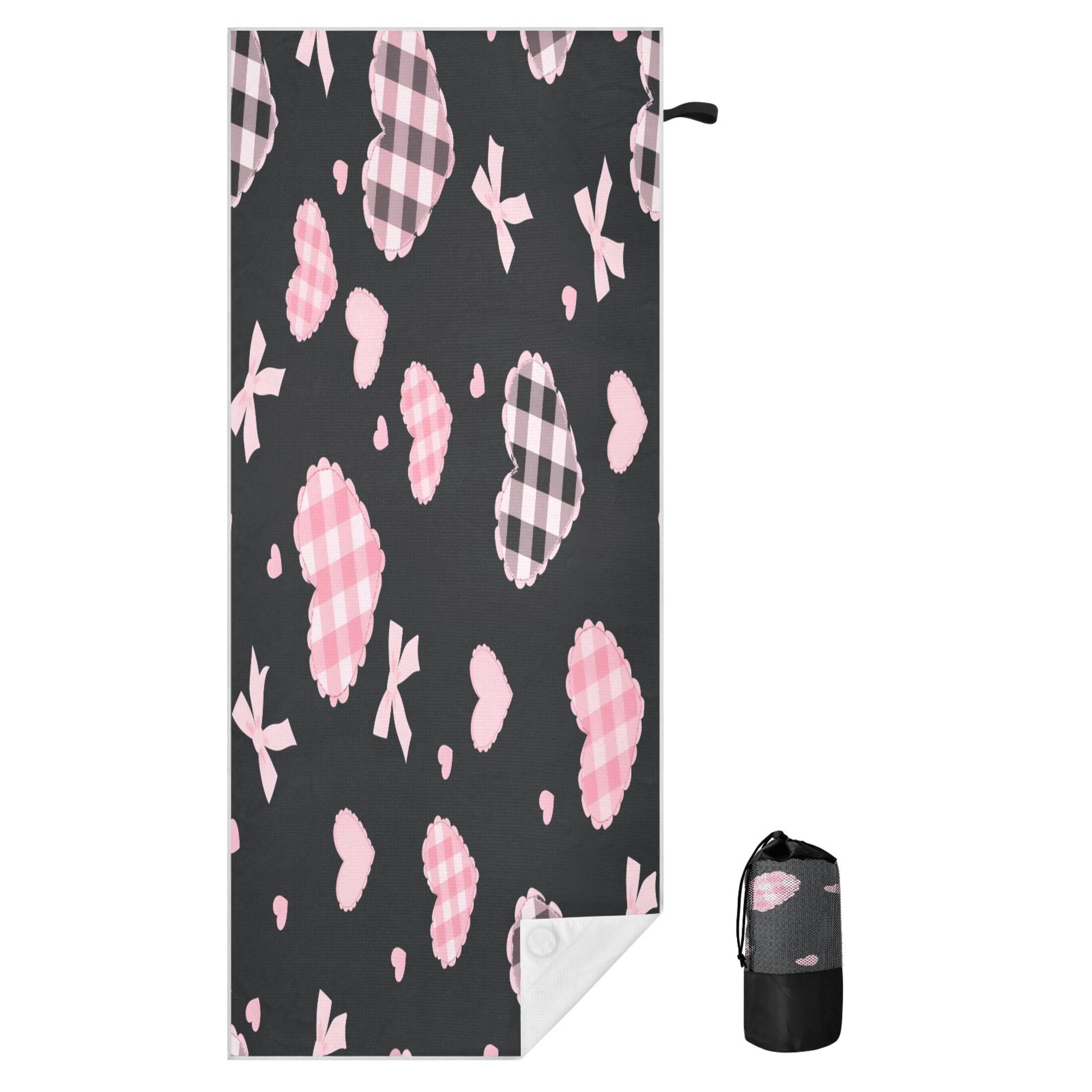 BZSMCE Soft Bow Heart Grid For Beach Towel with Wind-Resistant Magnetic ...