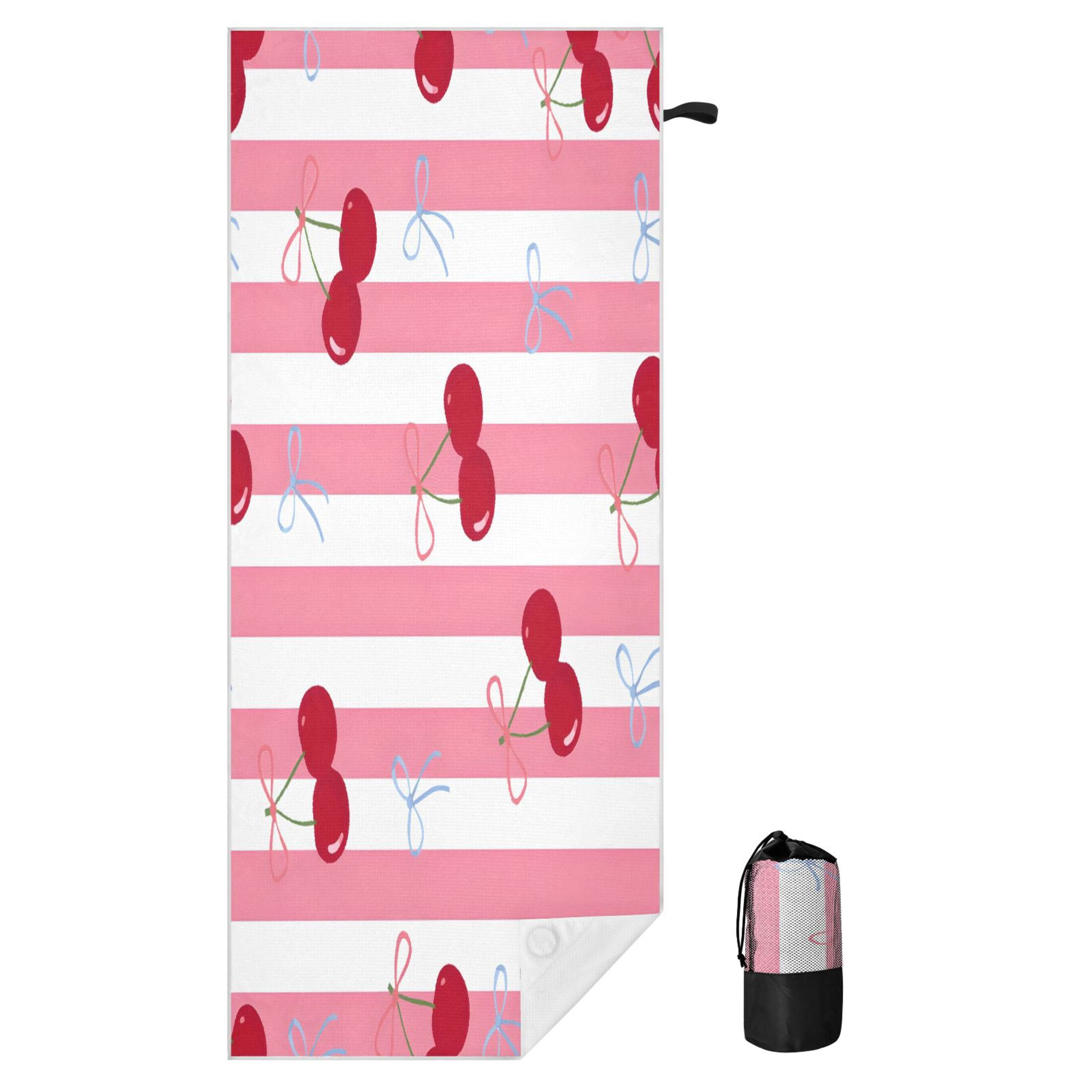 BZSMCE Soft Cherry Bow Pattern For Beach Towel with Wind-Resistant ...