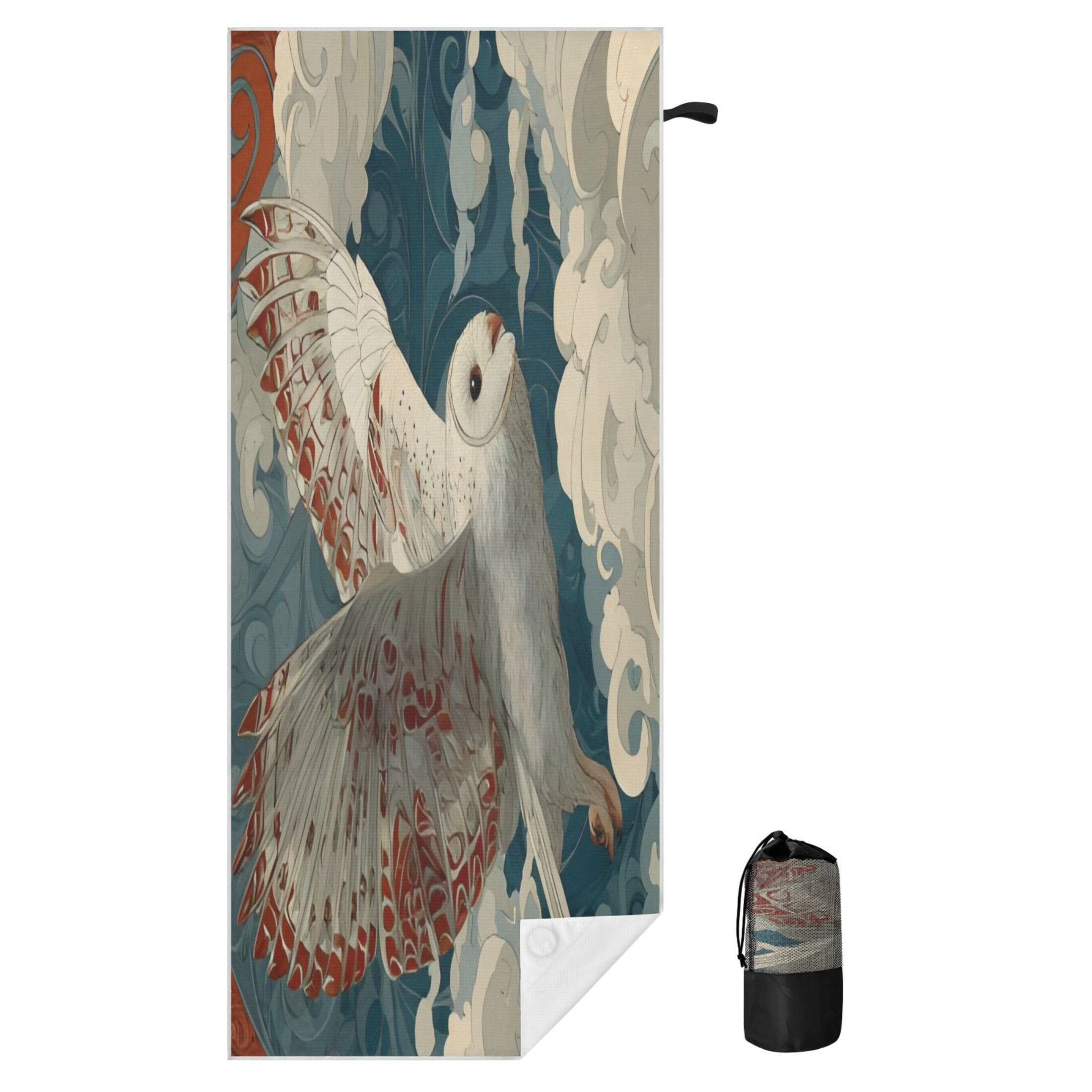 BZSMCE Soft Cloud-wing Owl For Beach Towel with Wind-Resistant Magnetic ...