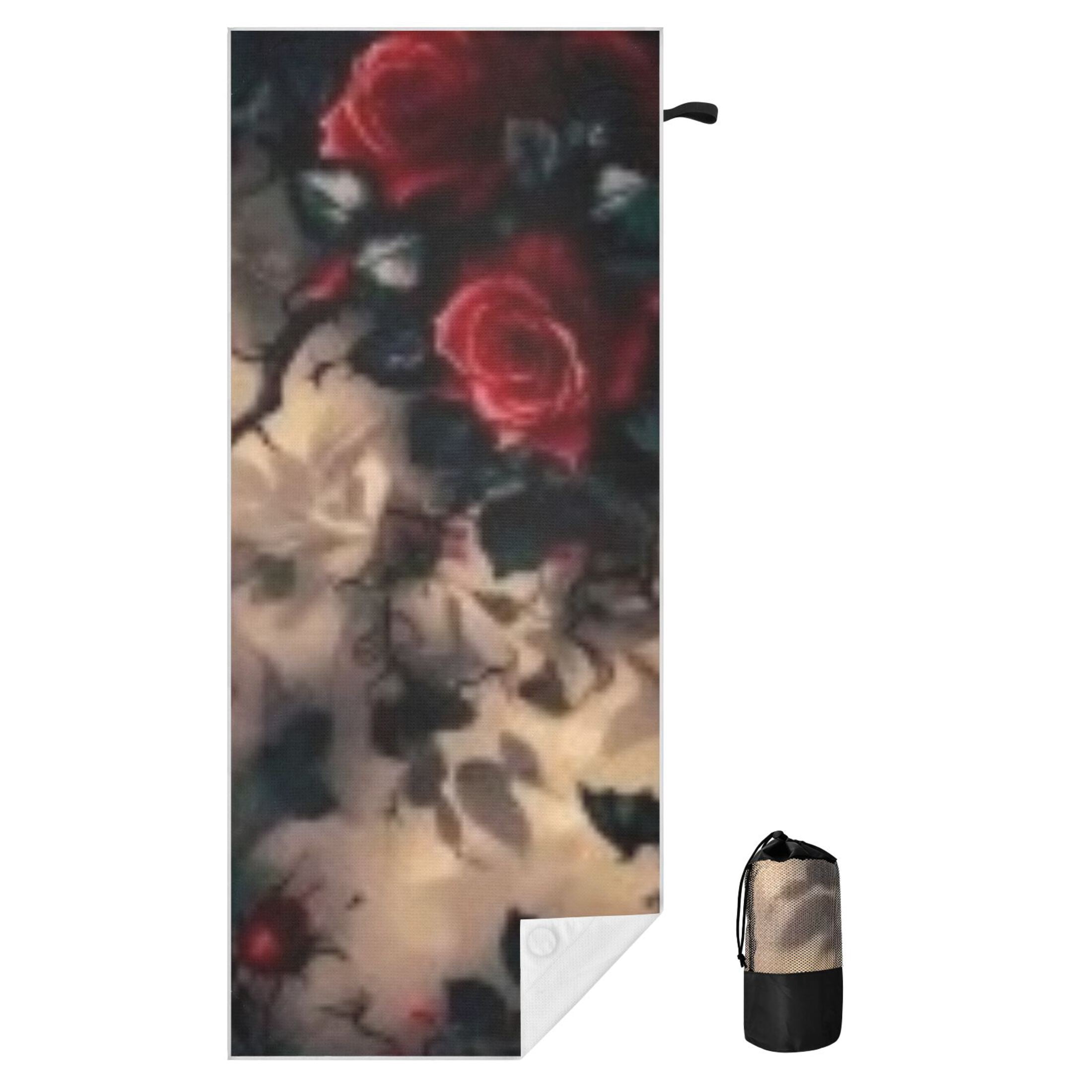 BZSMCE Soft Dark Roses For Beach Towel with Wind-Resistant Magnetic ...