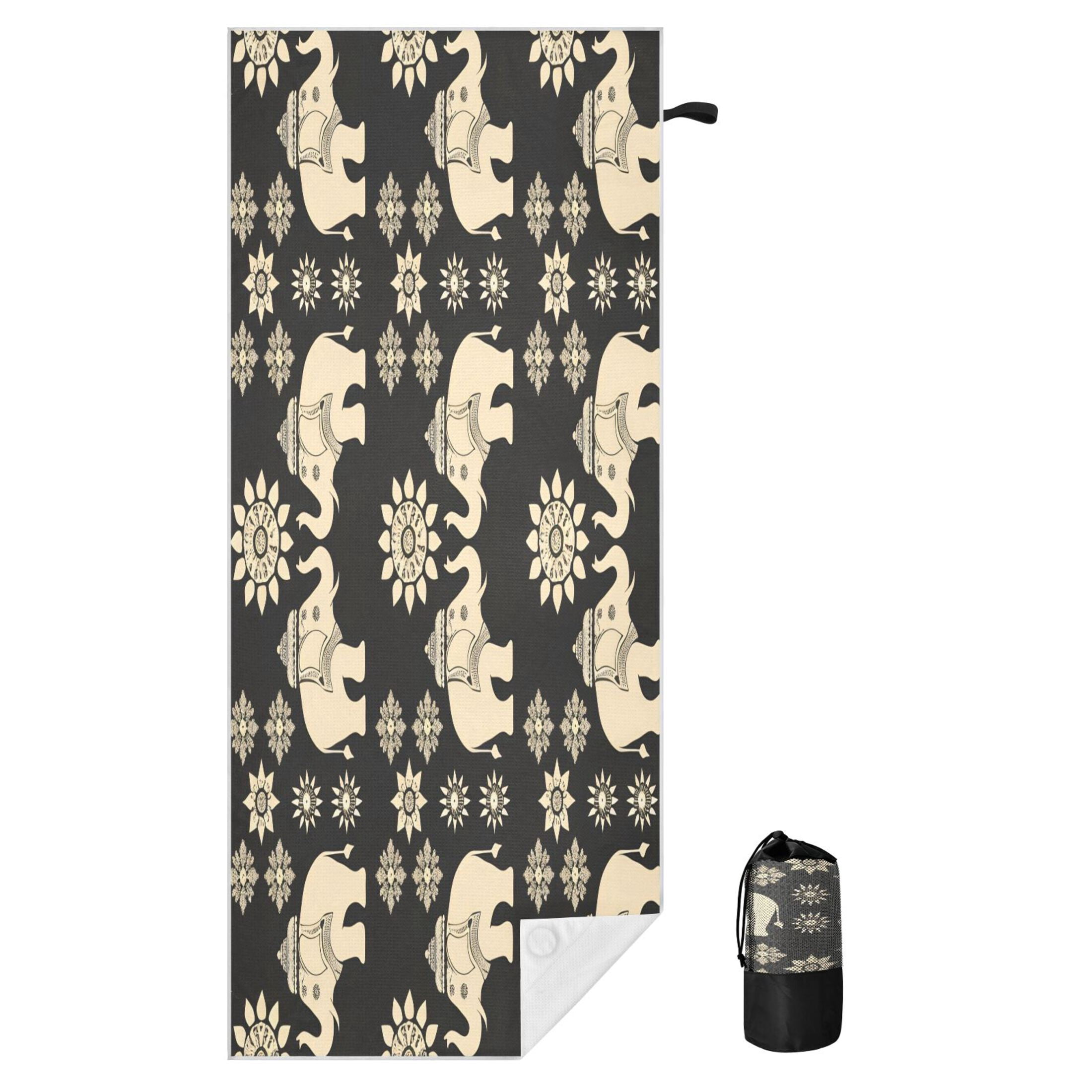 BZSMCE Soft Elephant Pattern For Beach Towel with Wind-Resistant ...