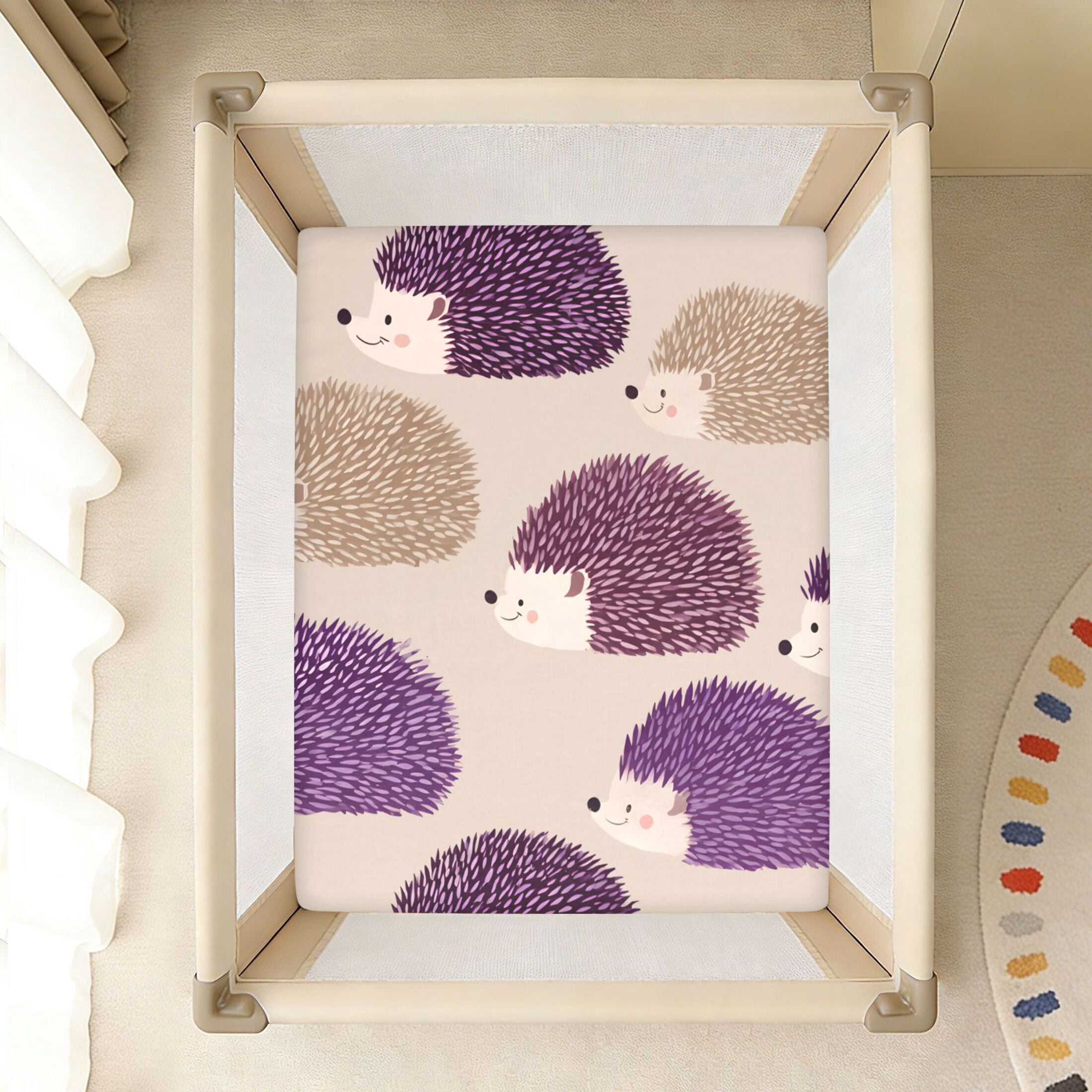 BZSMCE Soft Fitted Cotto Sheets In Simple Lines Purple and Brow Pattern ...
