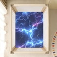 BZSMCE Soft Fitted Cotto Sheets for In Blue Purple Lightning Pattern ...