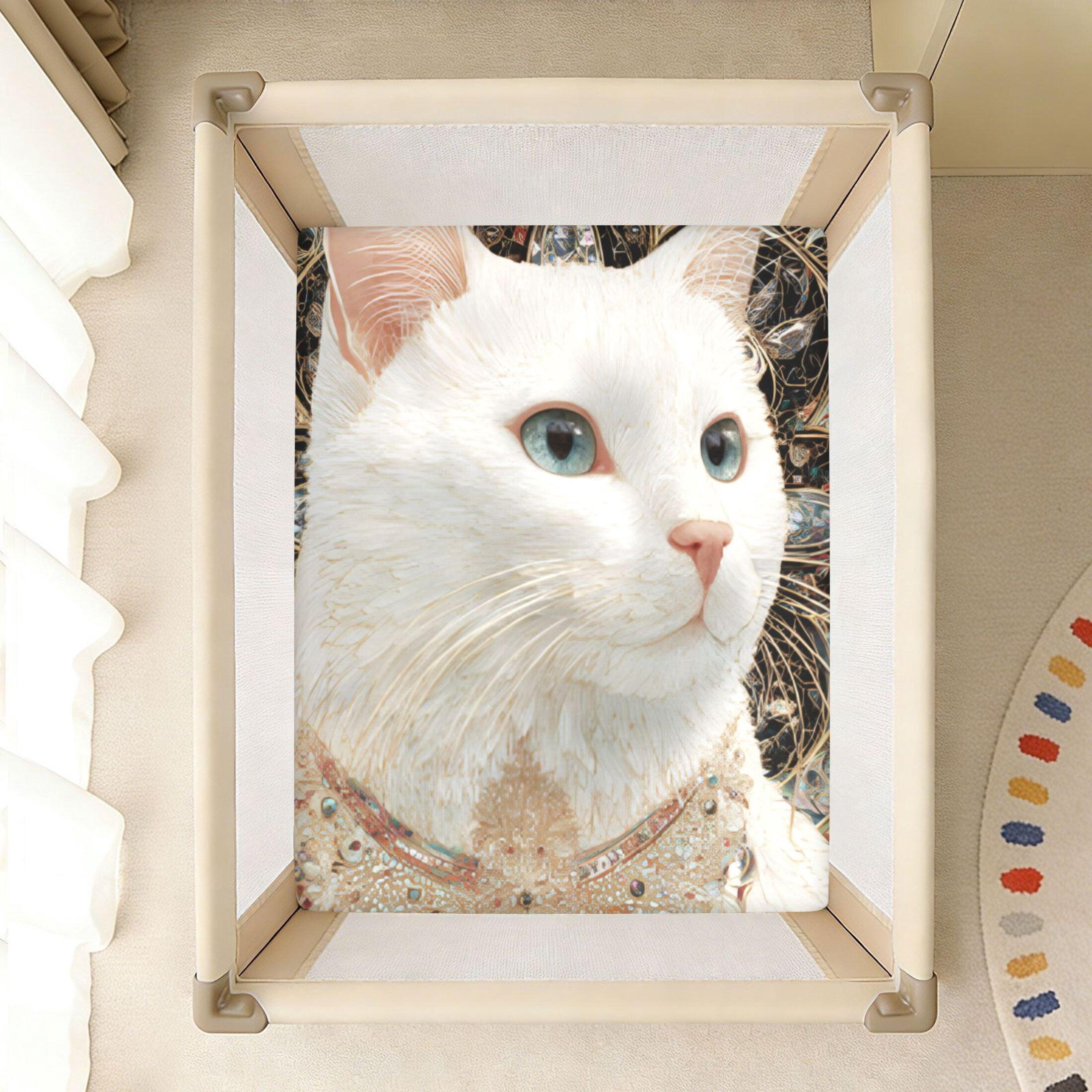 BZSMCE Soft Fitted Cotto Sheets for In Celestial Mandala Cat Pattern ...