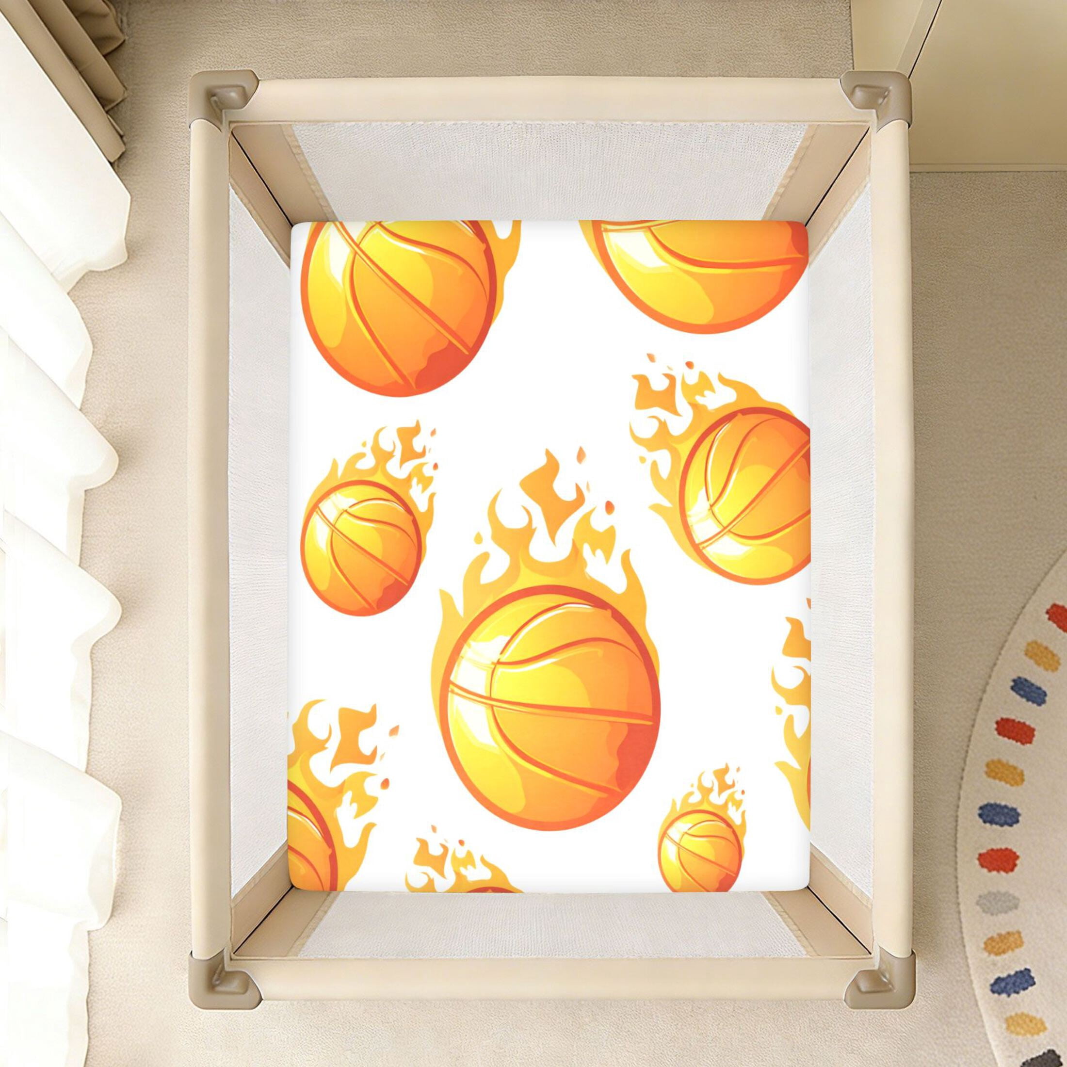 BZSMCE Soft Fitted Cotto Sheets for In Fire Football Pattern Pattern ...