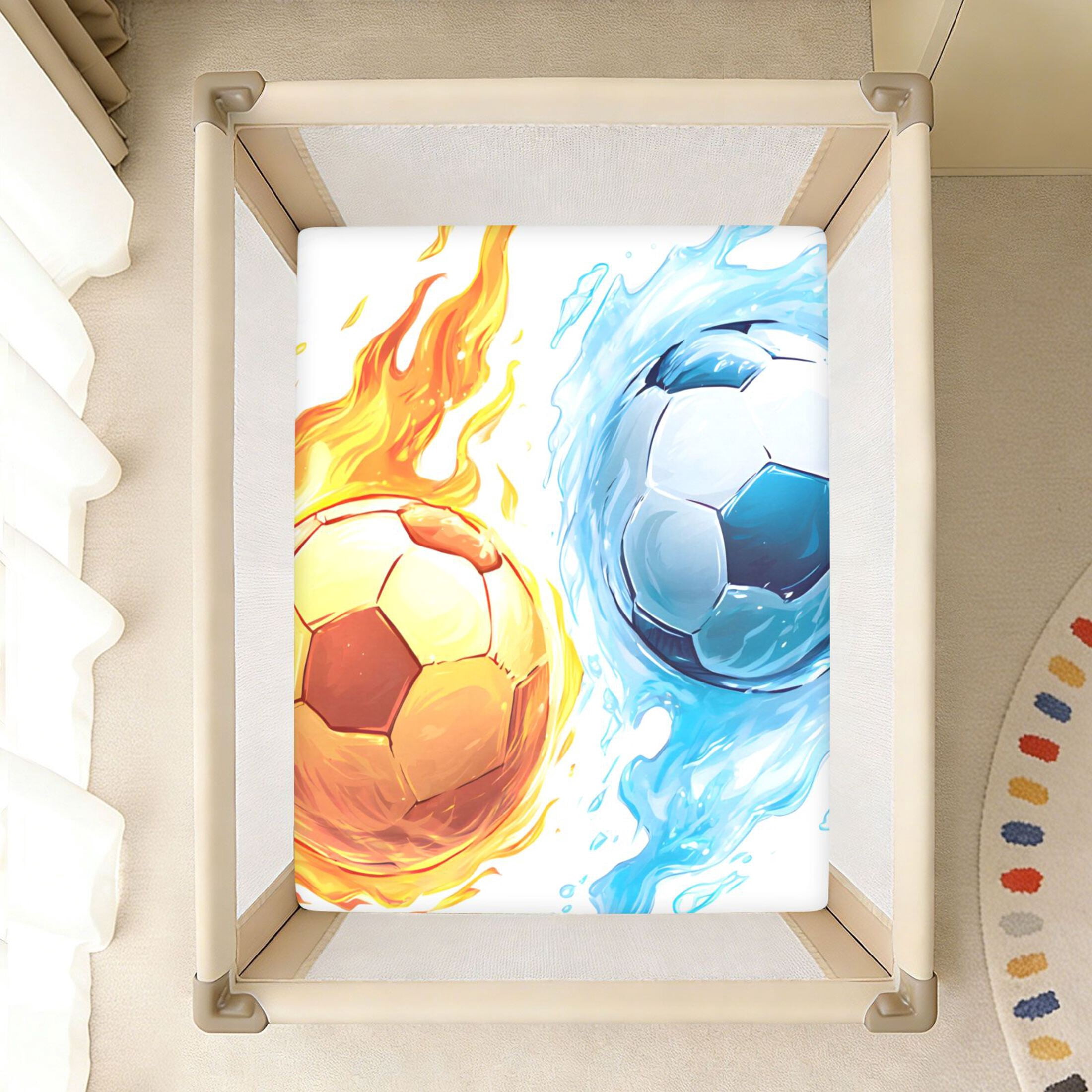 BZSMCE Soft Fitted Cotto Sheets for In Ice and Fire Football Pattern ...