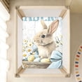 BZSMCE Soft Fitted Cotto Sheets for In Wood Board Bunny Daisy Pattern ...