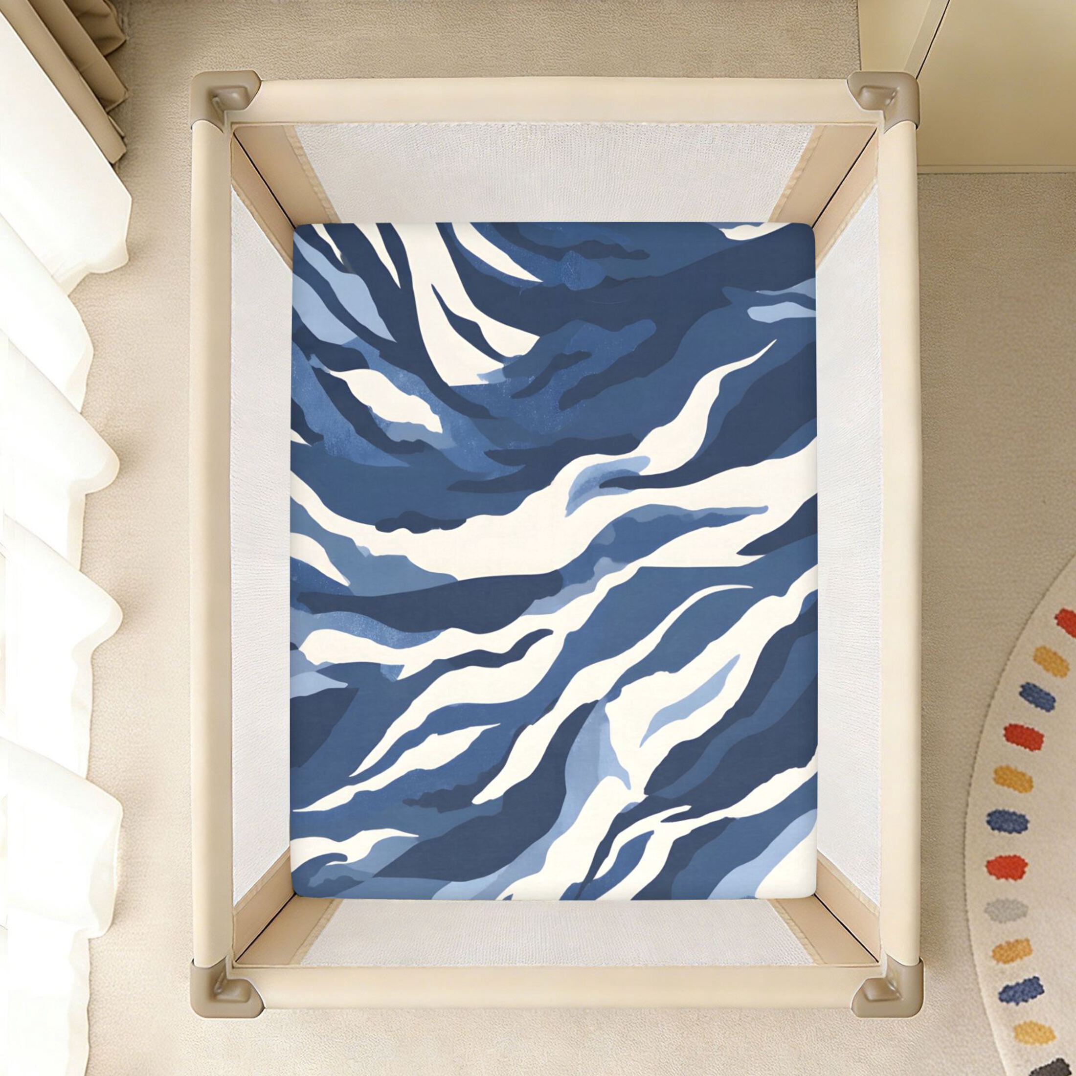 BZSMCE Soft Fitted Cotto for In Blue White Tiger Stripe Pattern 39*27 ...