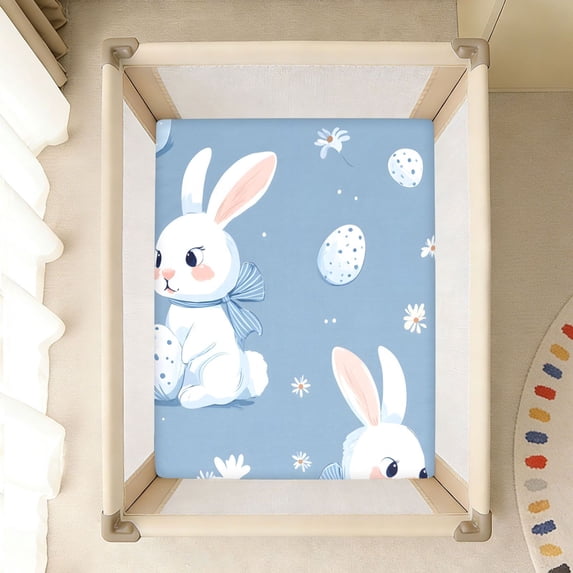 BZSMCE Soft Fitted Cotto for In Rabbit Egg Flower Pattern 39*27/52*28in ...