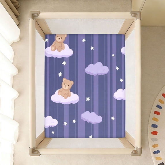 BZSMCE Soft Fitted Cotton Sheets In Dark Blue Stripes with Teddy ...