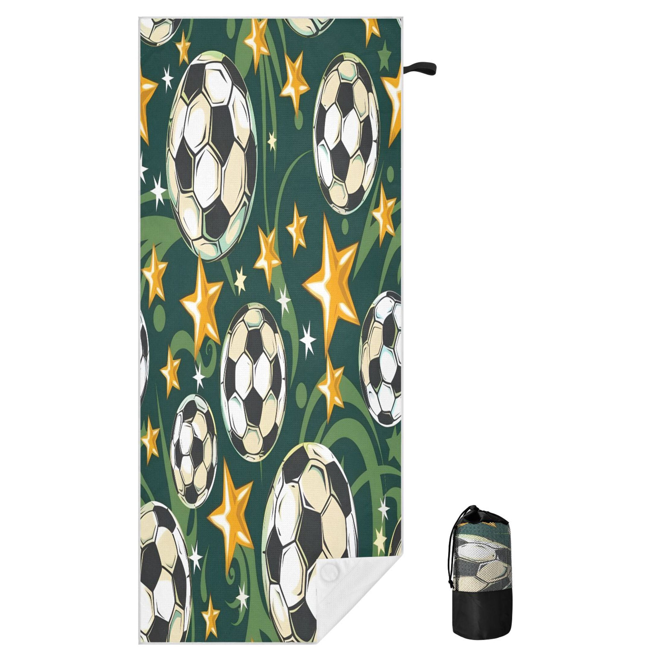 BZSMCE Soft Football Pentagram Pattern For Beach Towel with Wind ...