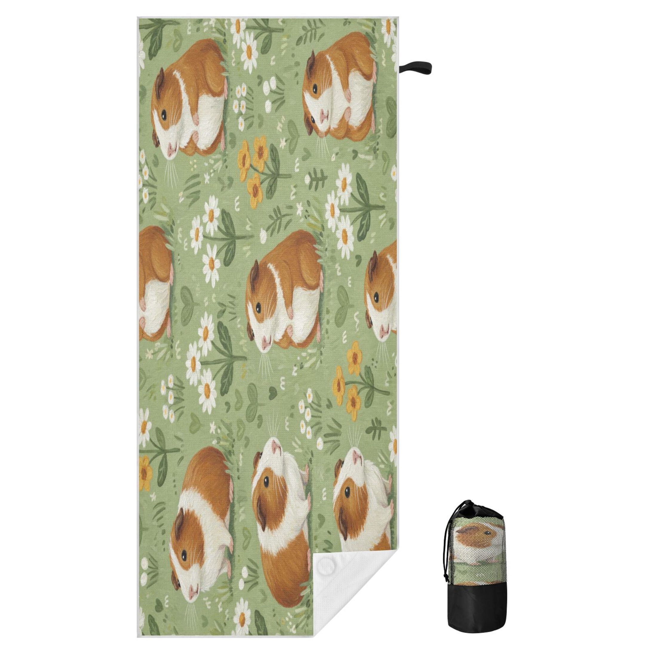 BZSMCE Soft Guinea Pigs Flower Meadows For Beach Towel with Wind ...