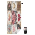 BZSMCE Soft Heartfelt Patchwork Design For Beach Towel with Wind ...