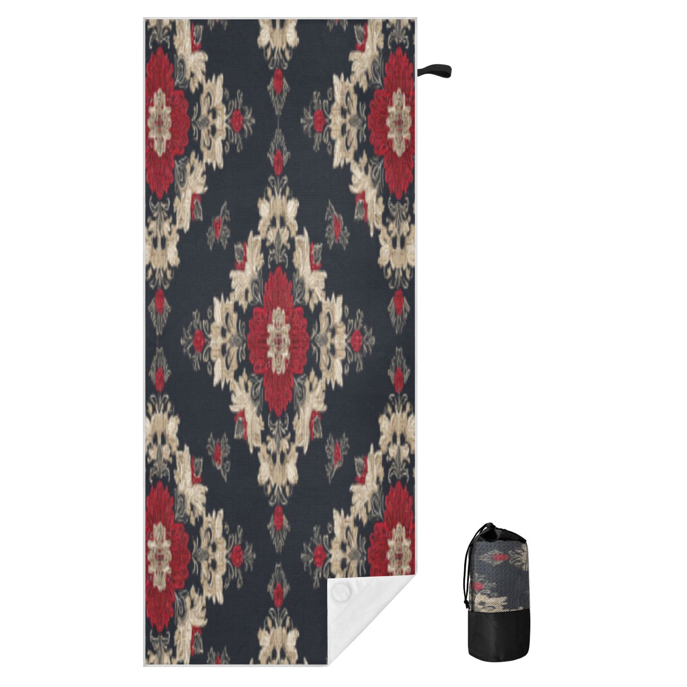 BZSMCE Soft Midnight Crimson For Beach Towel with Wind-Resistant ...