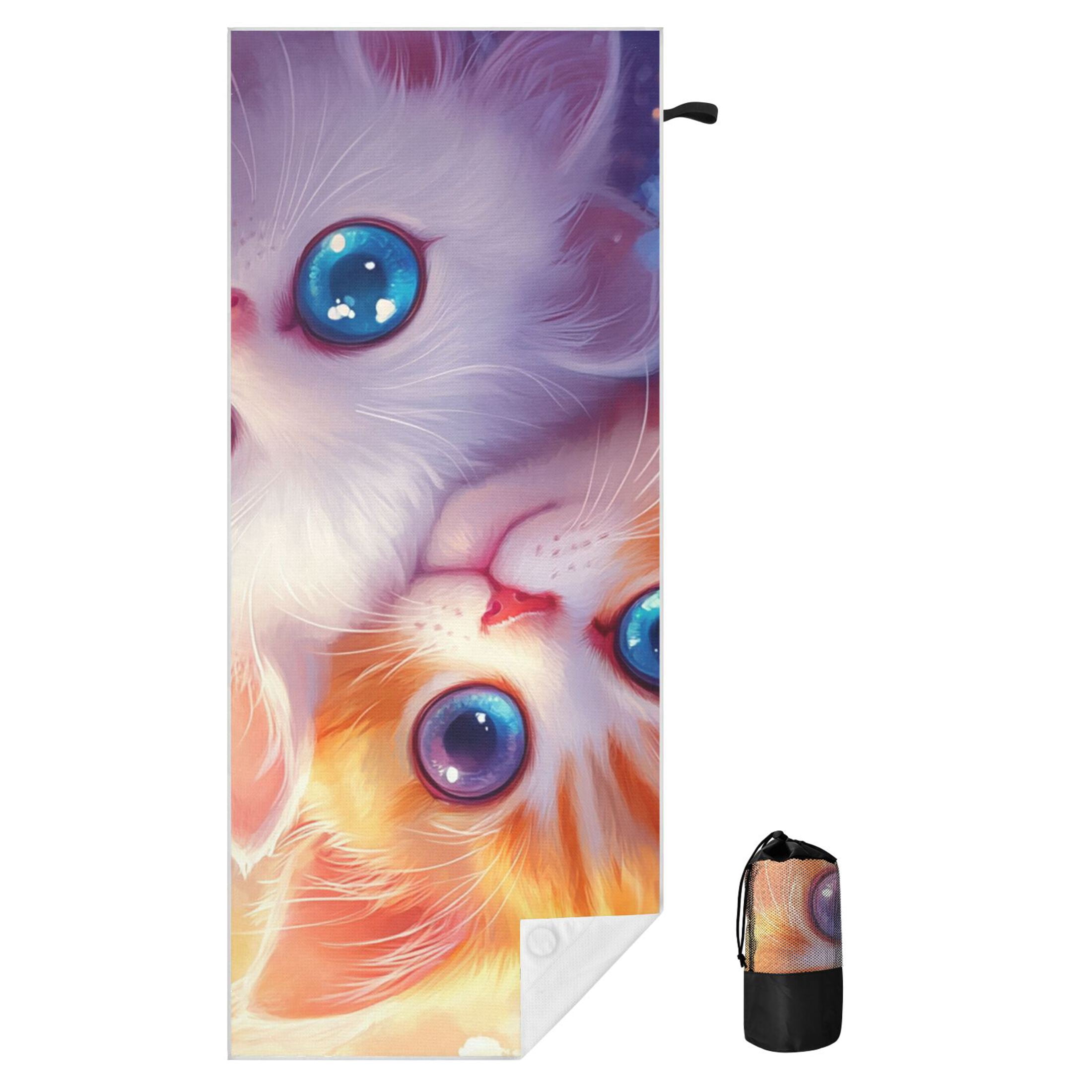 BZSMCE Soft Playful Paws and Whiskers For Beach Towel with Wind ...