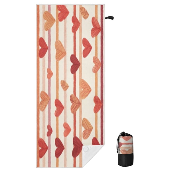 BZSMCE Soft Retro Love Lines For Beach Towel with Wind-Resistant ...