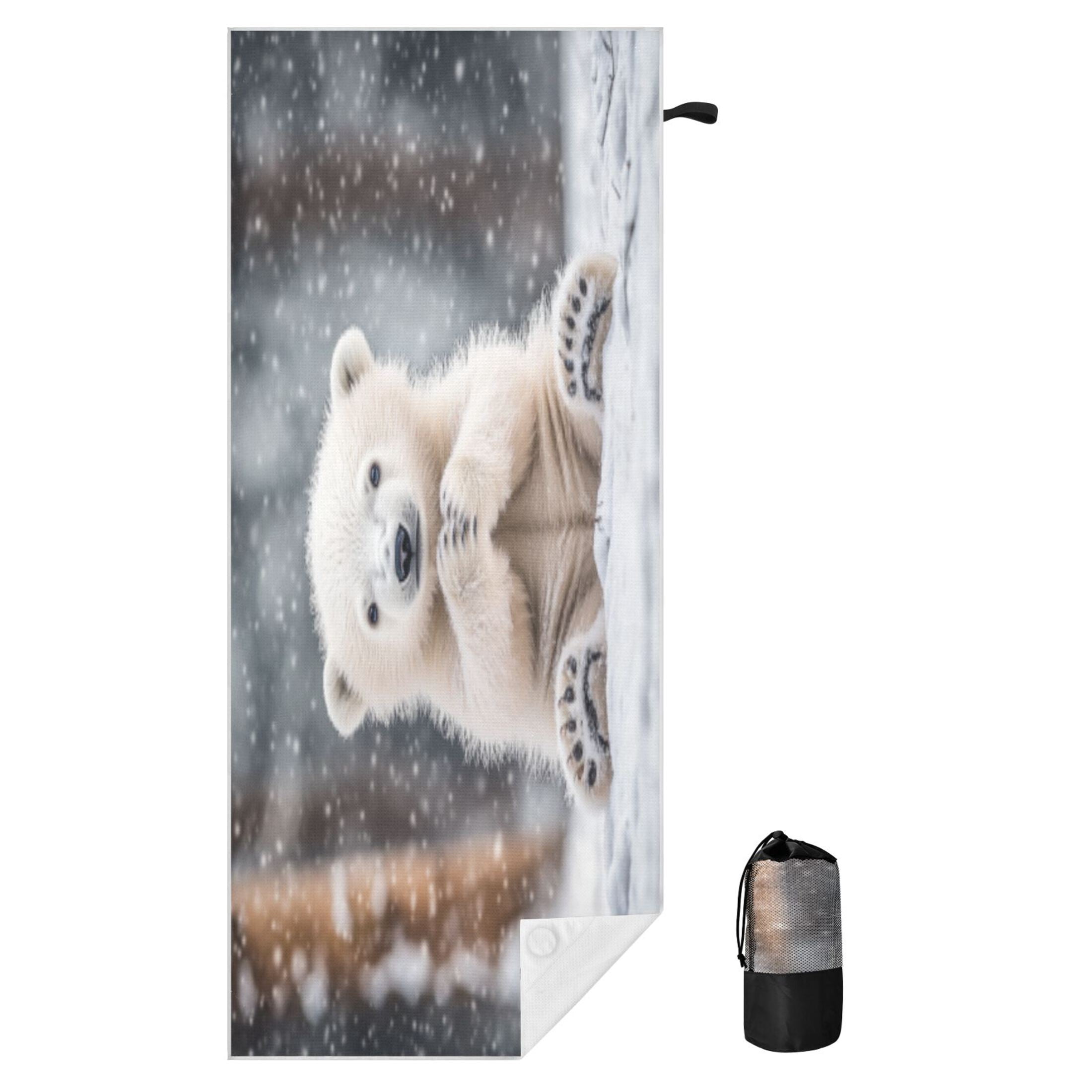 BZSMCE Soft Snowy Joy For Beach Towel with Wind-Resistant Magnetic ...