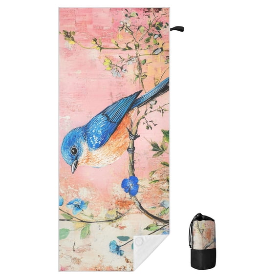 BZSMCE Soft Springtime Symphony Of Blue and Pink For Beach Towel with ...