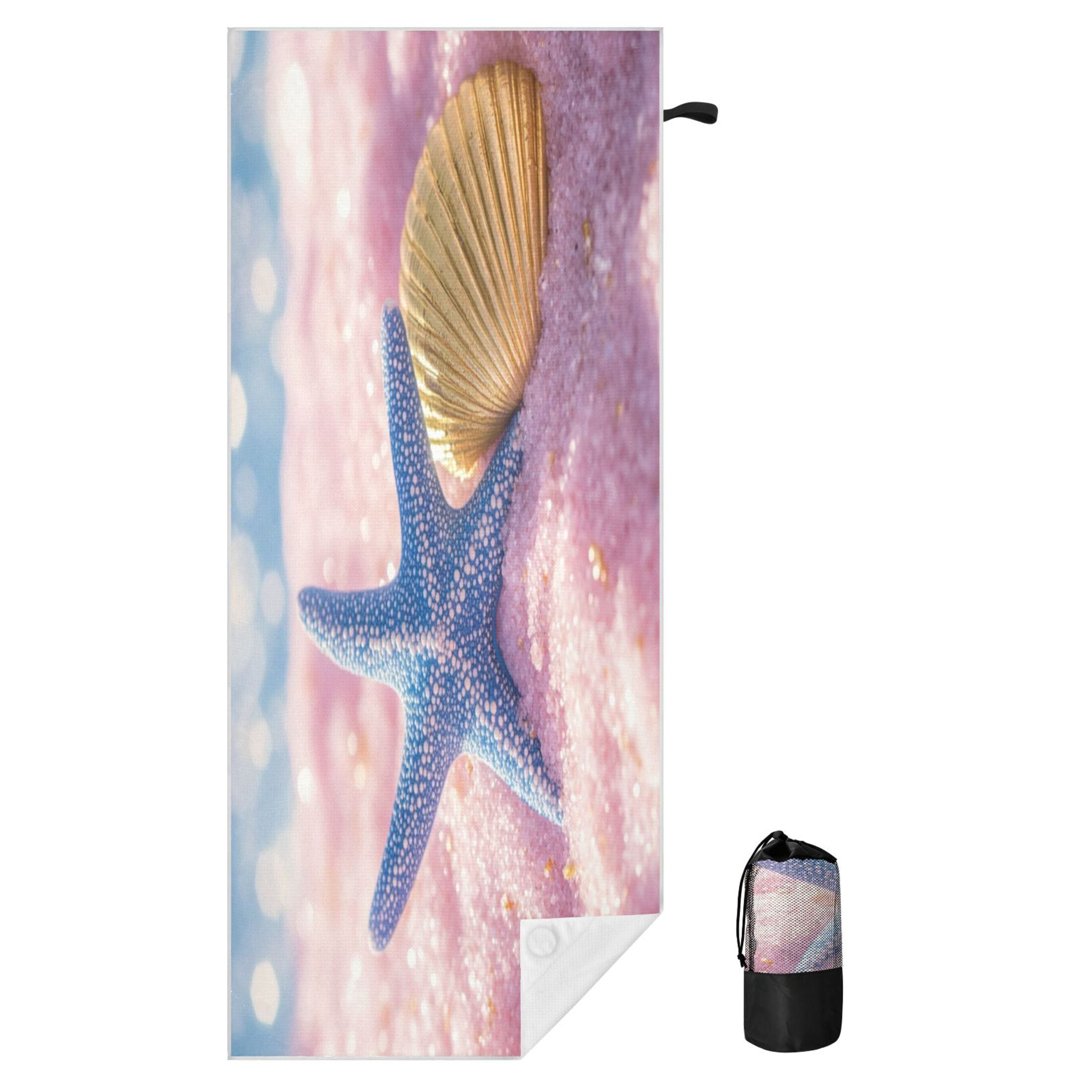 BZSMCE Soft Starry Starfish For Beach Towel with Wind-Resistant ...