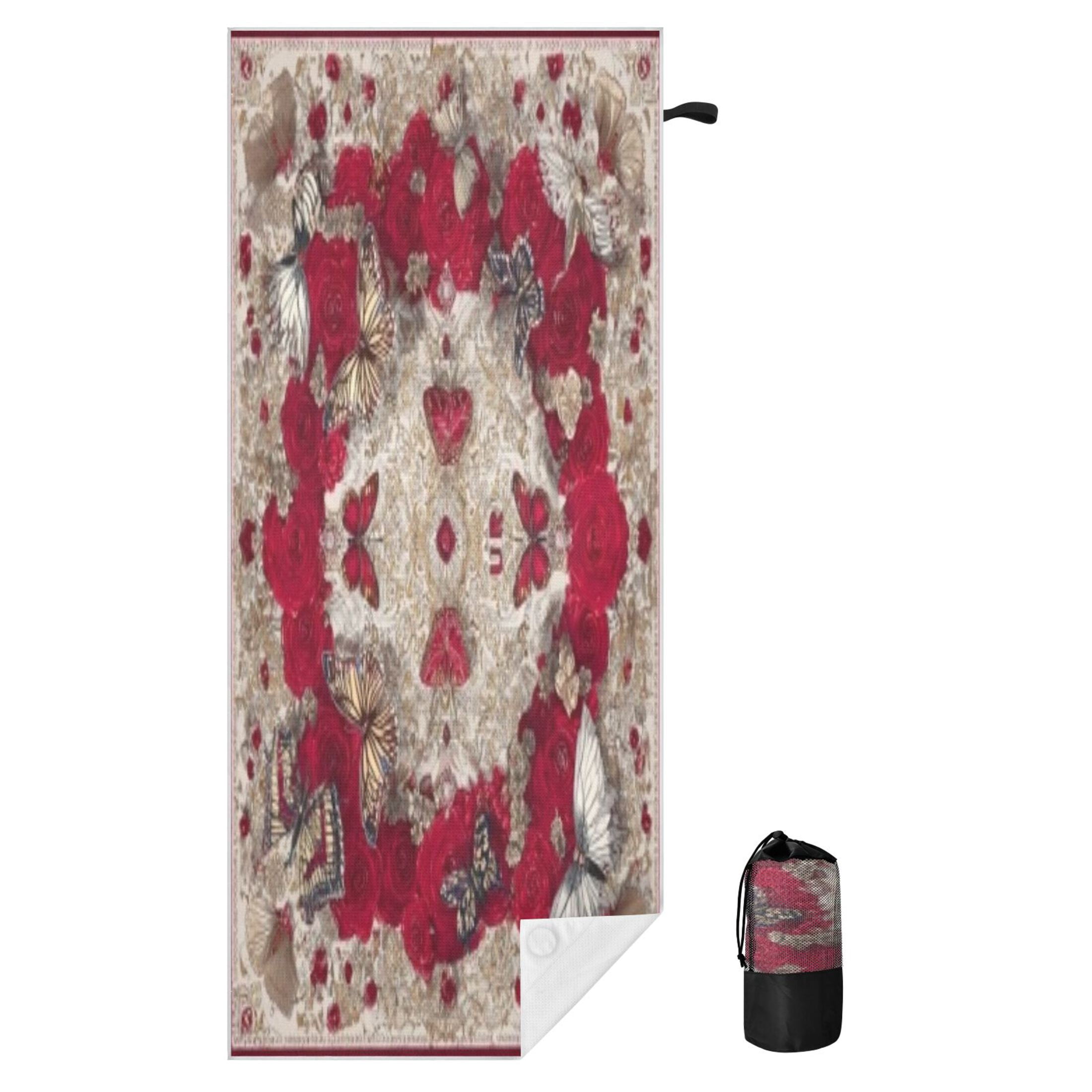 BZSMCE Soft Symmetric Rose Butterflies For Beach Towel with Wind ...