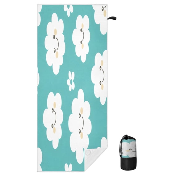 BZSMCE Soft Tile Cloud Color Tile Pattern For Beach Towel with Wind ...