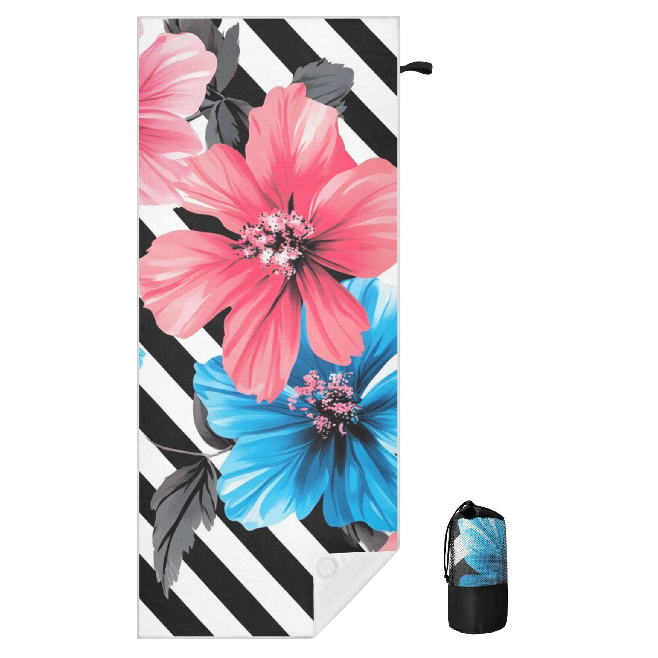BZSMCE Soft Tropical Hibiscus Duo For Beach Towel with Wind-Resistant ...