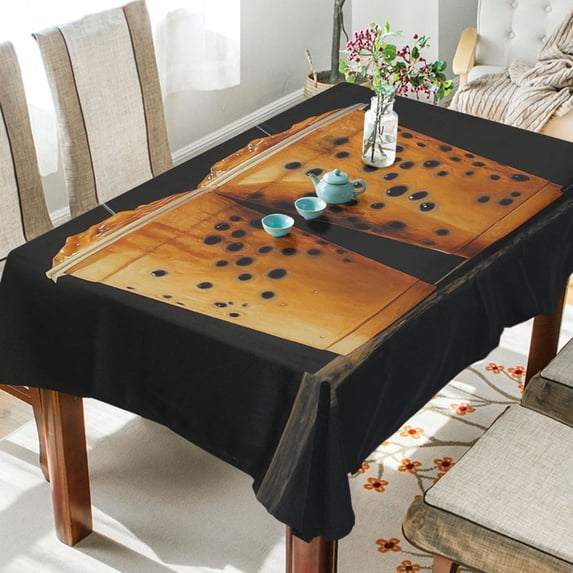 BZSMCE Square Tablecloth Black Pearl Milk Tea Painting Pattern ...