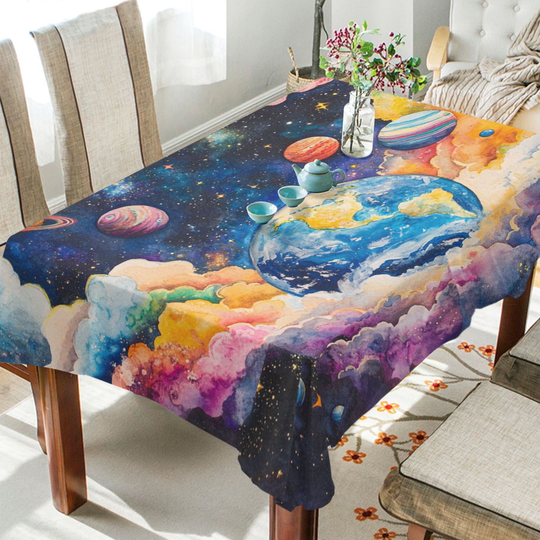 BZSMCE Square Tablecloth Celestial Dance Pattern Tableclothes - Walmart.com