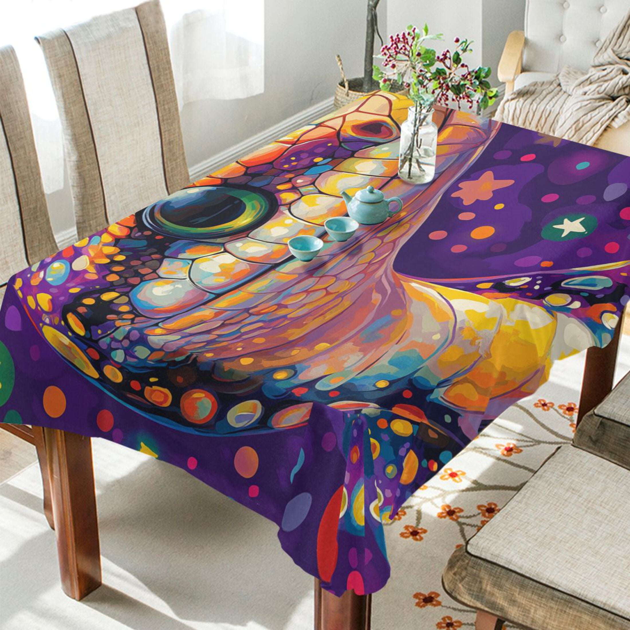BZSMCE Square Tablecloth Cosmic Companion Pattern Tableclothes ...