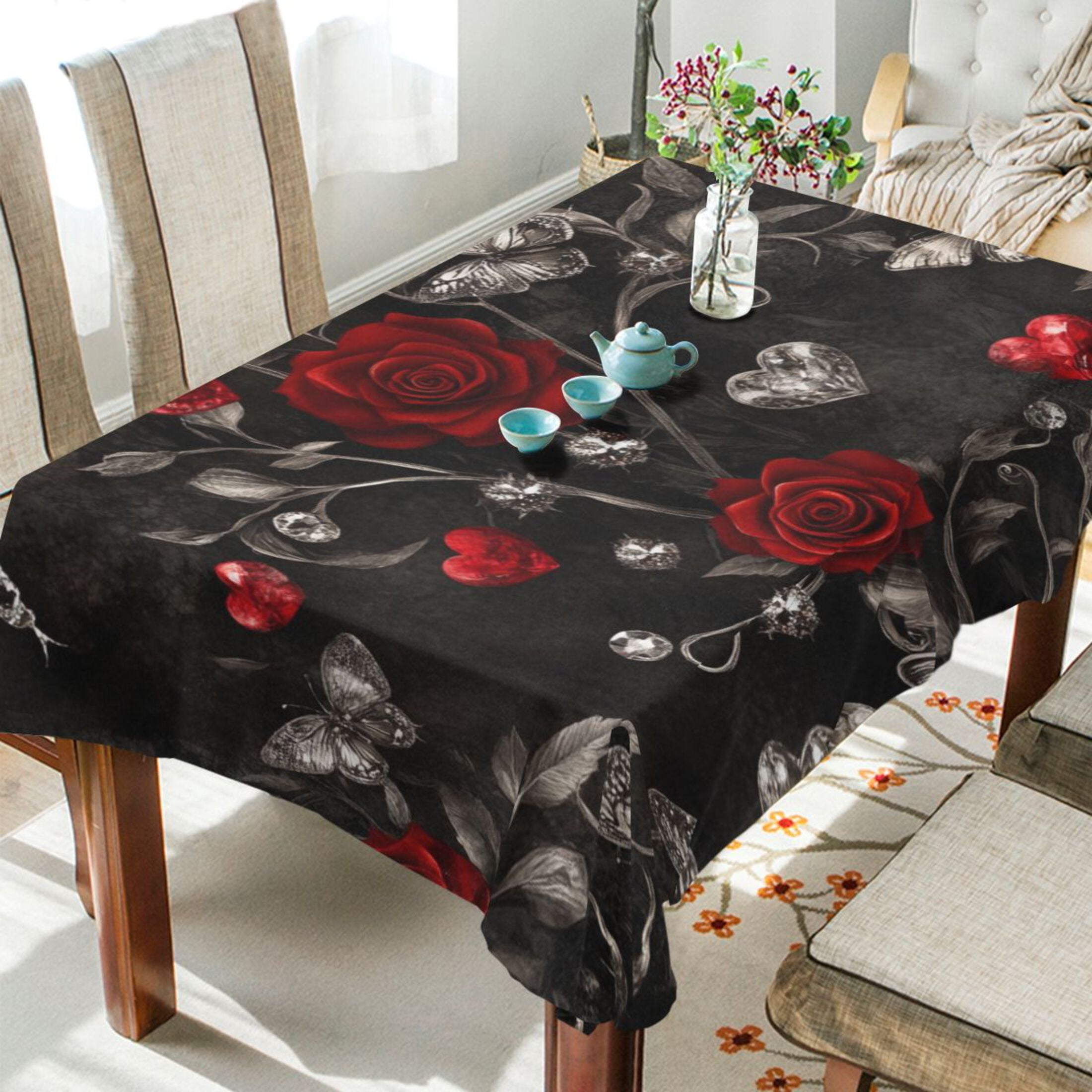 BZSMCE Square Tablecloth Gothic Romance Pattern Tableclothes - Walmart.com