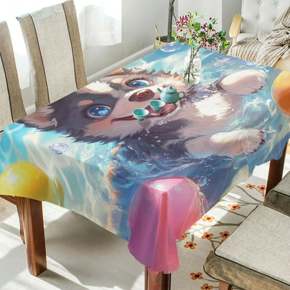 BZSMCE Square Tablecloth Pool Party Playtime Pattern Tableclothes ...