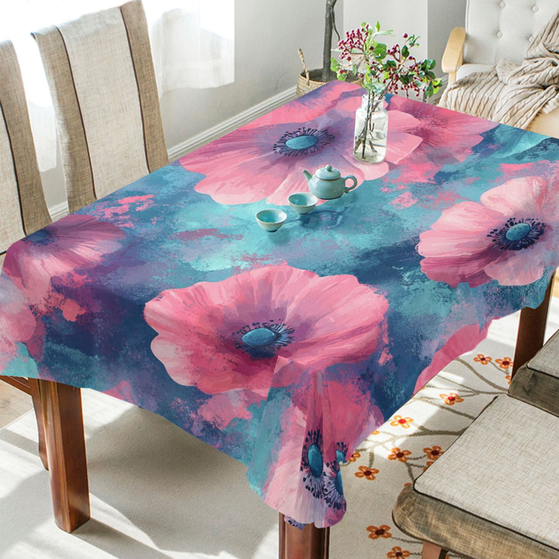 BZSMCE Square Tablecloth Poppy Dance Pattern Tableclothes - Walmart.com