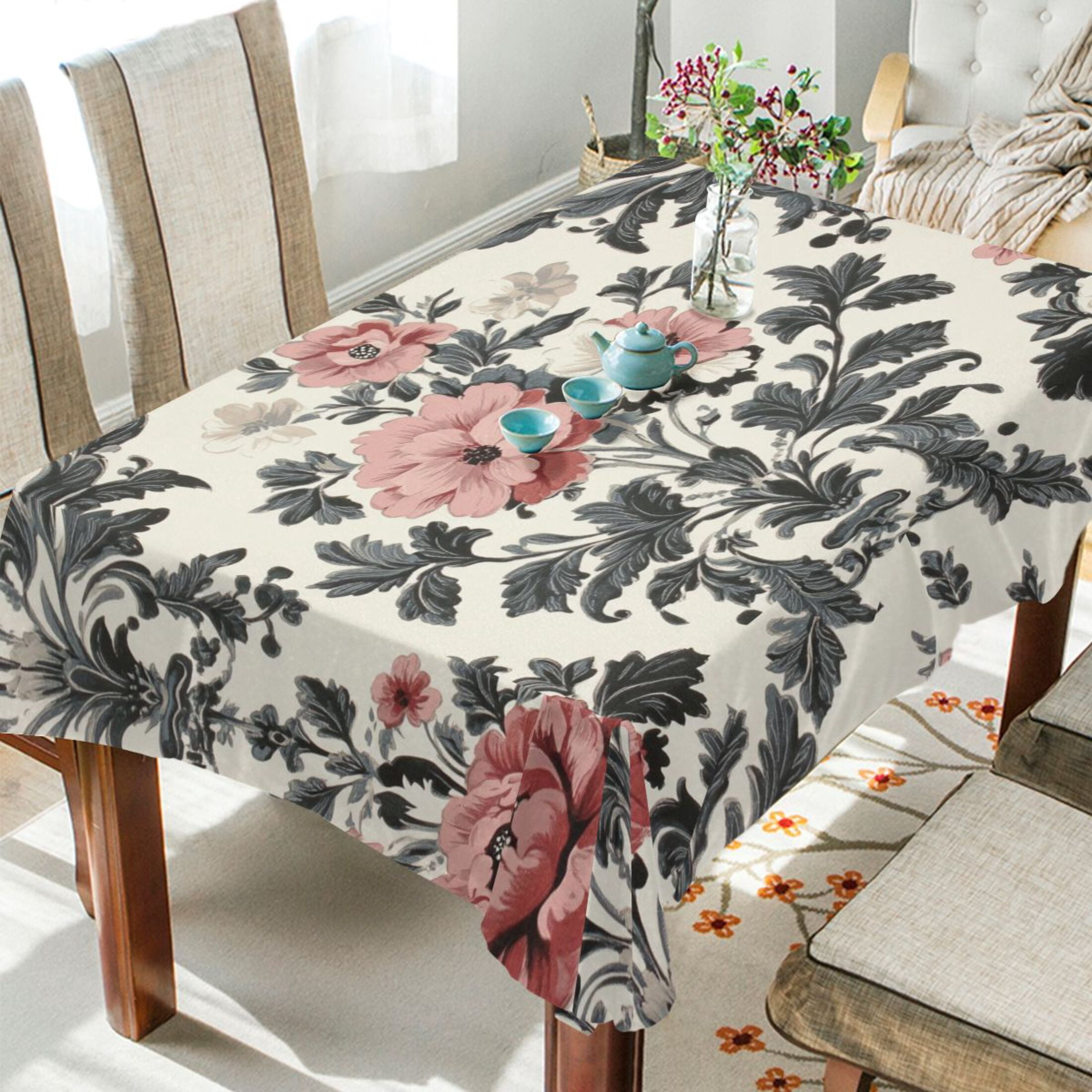 BZSMCE Square Tablecloth Vintage Romance Pattern Tableclothes - Walmart.com
