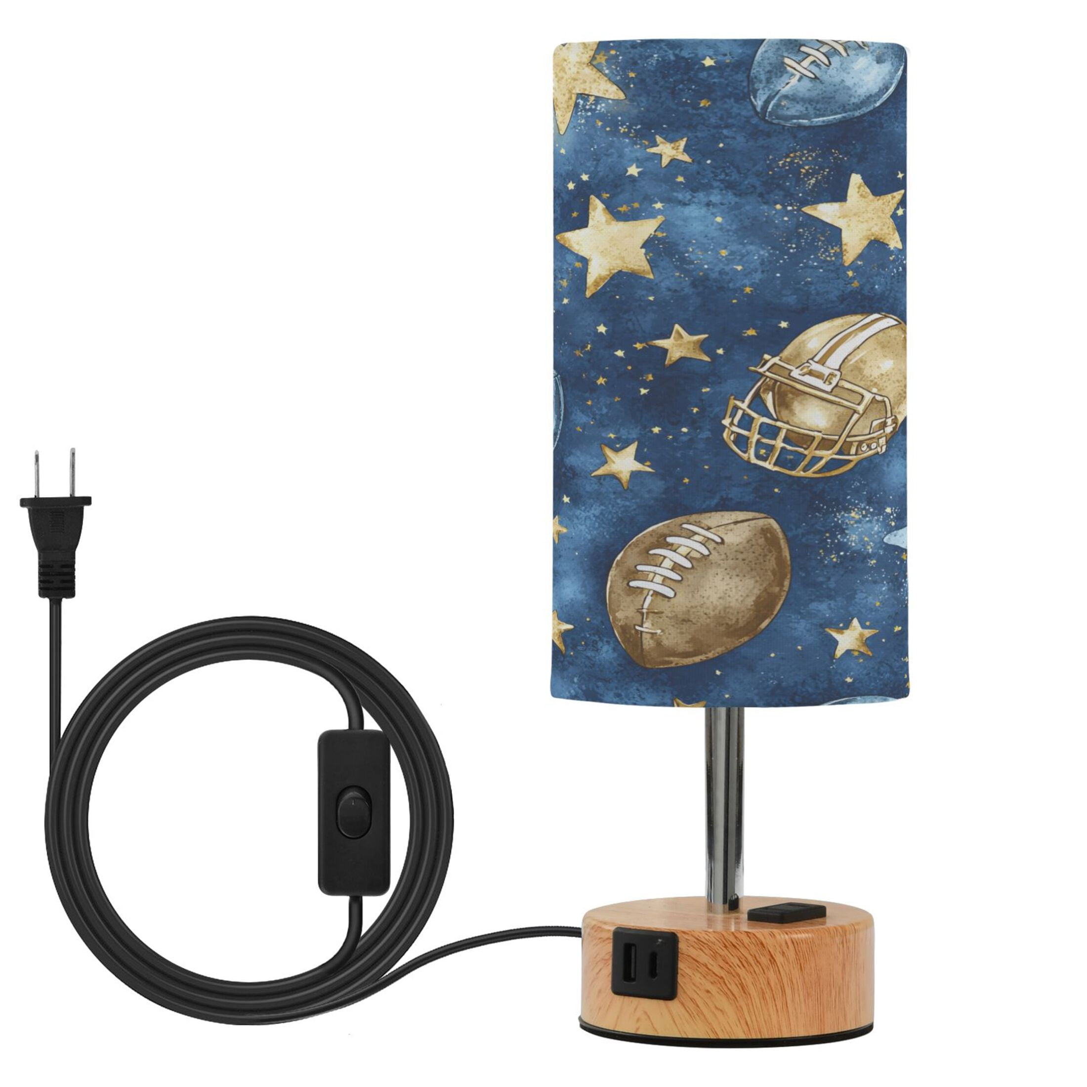 BZSMCE Stars Blue Rugby Tile Pattern Printed 3 Color Touch Control ...