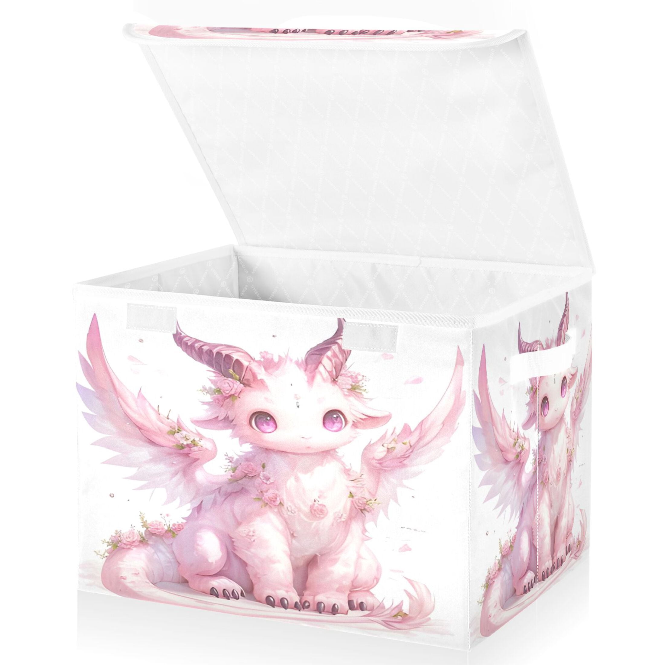 BZSMCE Storage Bin Cube Organizer Basket with Flip-Top Lid Pastel ...