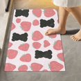 BZSMCE Strawberry Bear Silhouette Pattern 2-Piece Non-Slip Absorbent ...