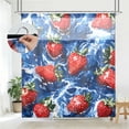 BZSMCE Strawberry Water Pattern Pattern Bathroom Shower Curtain Set ...