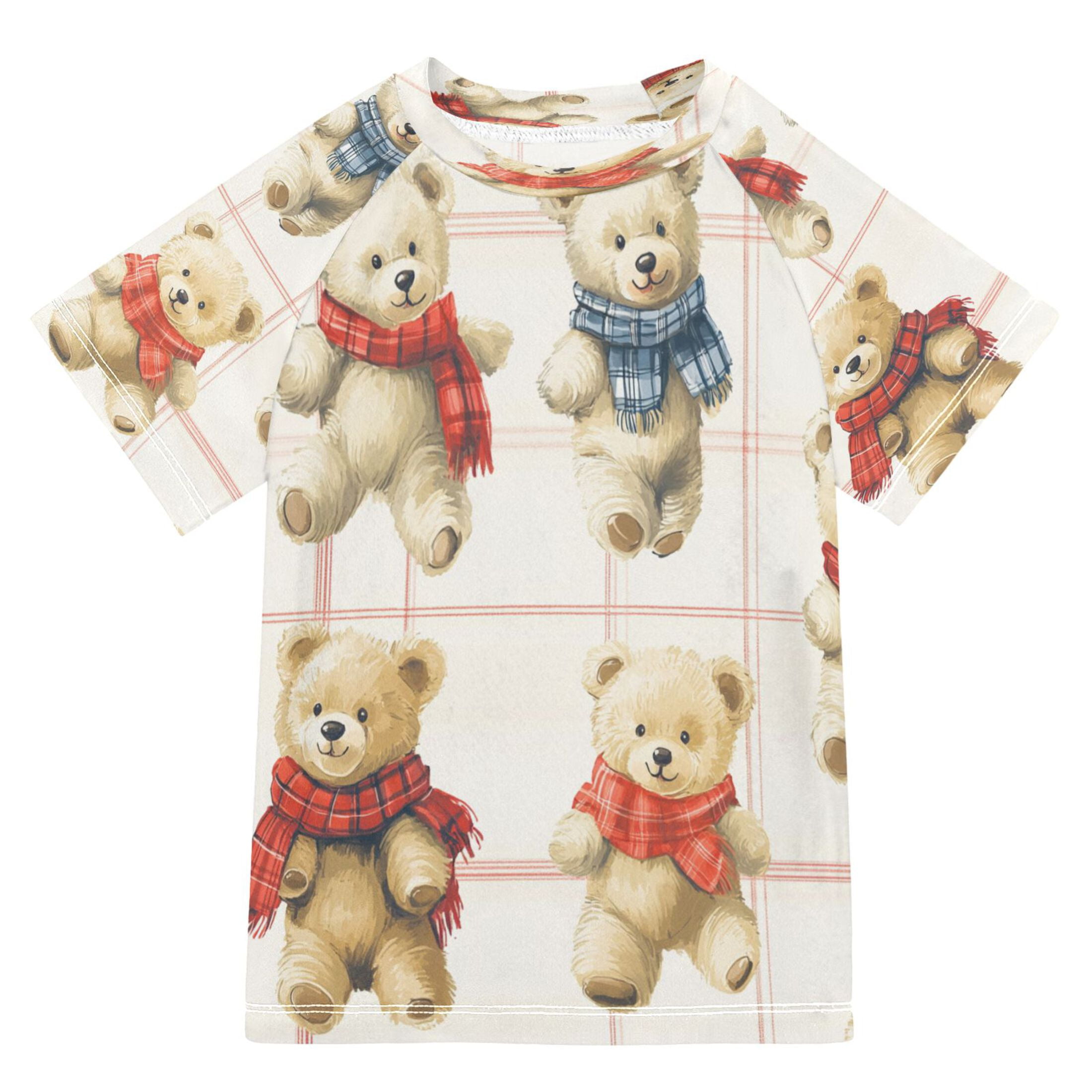 BZSMCE Summer T-shirt Sunscreen Playful Bears in Harmonious Textures ...