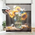 BZSMCE Sunflower Bird Pattern Bathroom Shower Curtain Set with Hooks ...