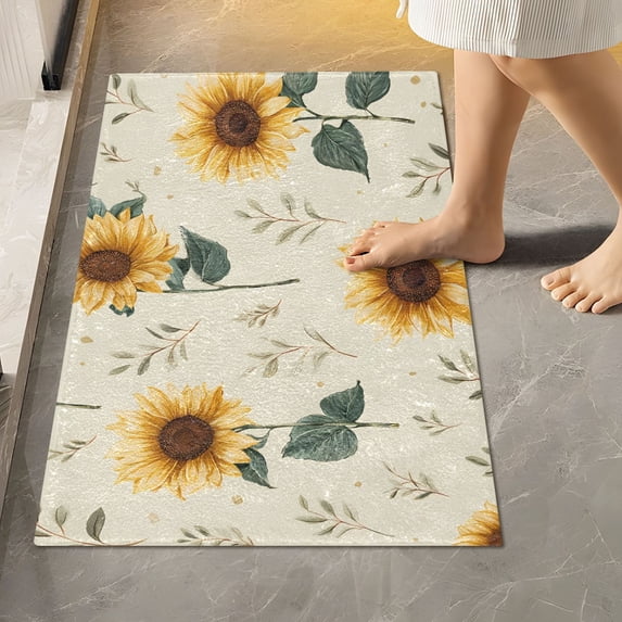 BZSMCE Sunflower Light Yellow Background Pattern Pattern 2-Piece Non ...