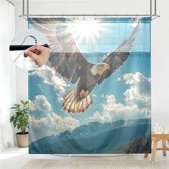 BZSMCE Sunsoar Pattern Bathroom Shower Curtain Set with Hooks ...