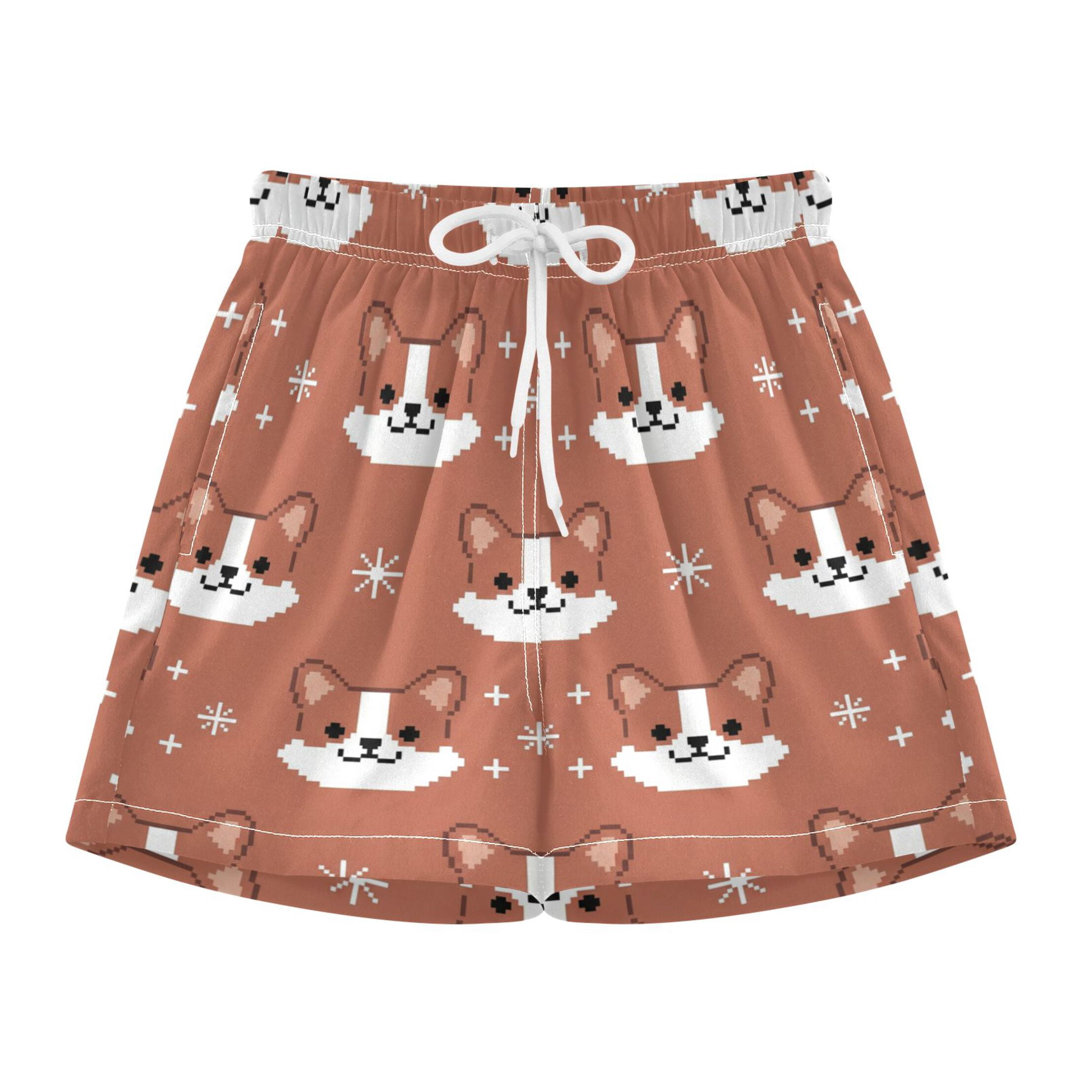BZSMCE Swim Shorts Animal Dog with Snowflakes For Quick-Dry Shorts With ...